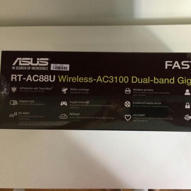 ASUS RT-AC88U Wireless -AC3100 dual-band Gigabit Router, Computers ...