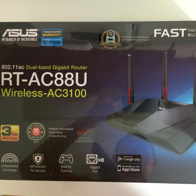 ASUS RT-AC88U Wireless -AC3100 dual-band Gigabit Router, Computers ...