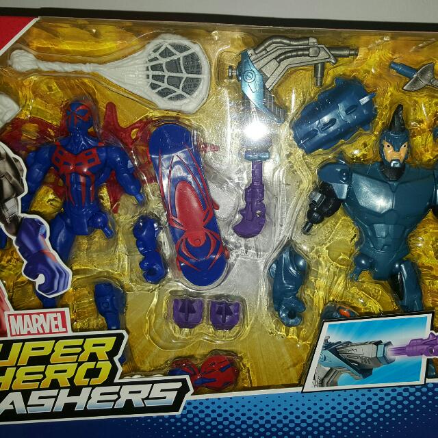 Marvel Super Hero Mashers 2 Pack Spider-Man 2099 and Rhino, Hobbies ...