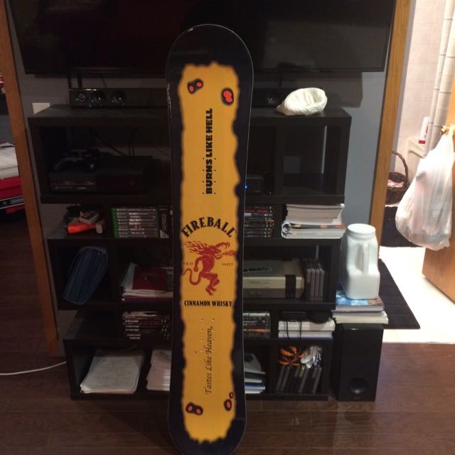 Unique Fireball Cinnamon Whiskey Snowboard, Sports, Other Sports ...