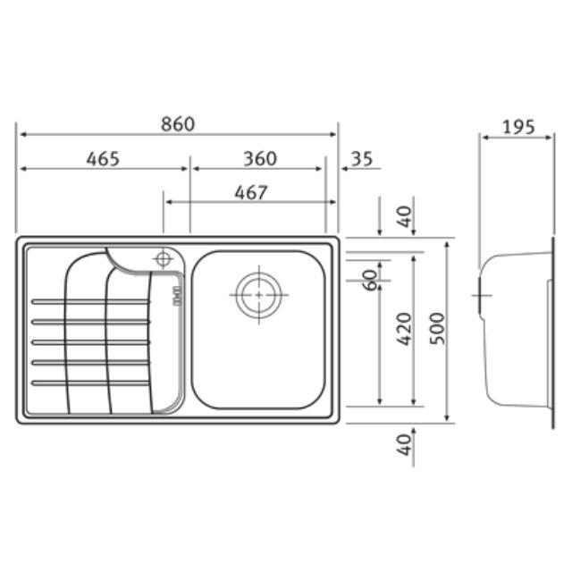 FRANKE ZOX 614 STAINLESS STEEL SILKSHEEN SINK c/w ORIGINAL WASTE, TV ...