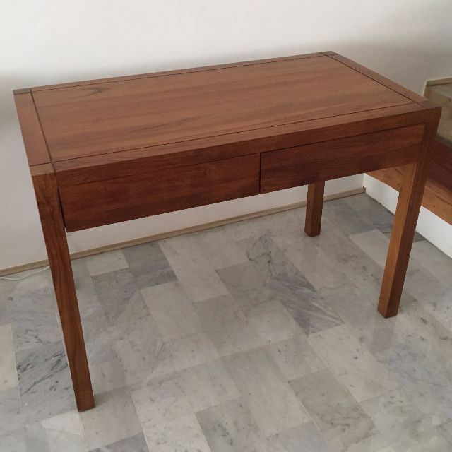 Scanteak 'Enkel' Solid teak wood writing/ study table, Furniture & Home ...