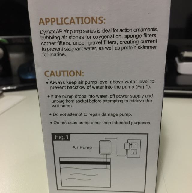 Dymax AP700 Air Pump, Pet Supplies, Homes & Other Pet Accessories on Carousell