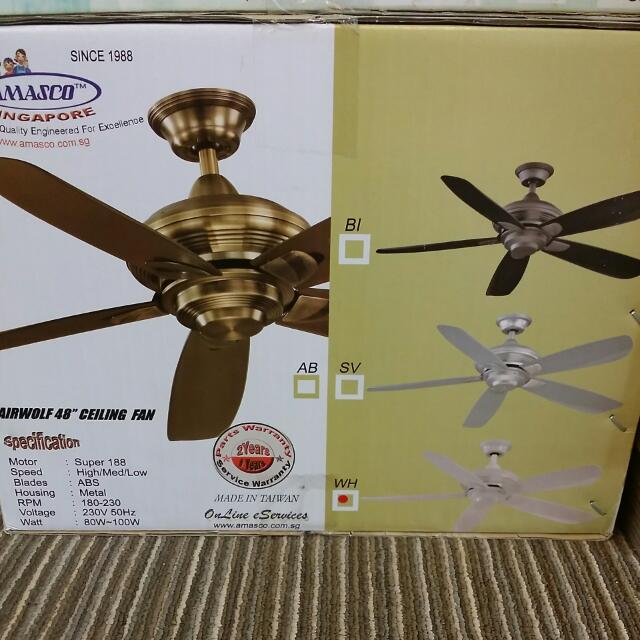 Amasco Ceiling Fans 56inch, Furniture & Home Living, Lighting & Fans ...