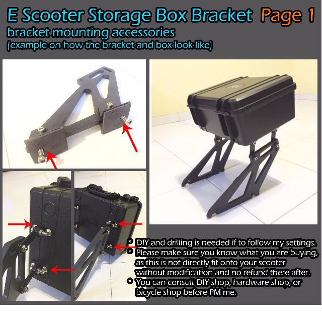 Electric Scooter Storage Box Bracket Mount # not nanuk, Sports ...