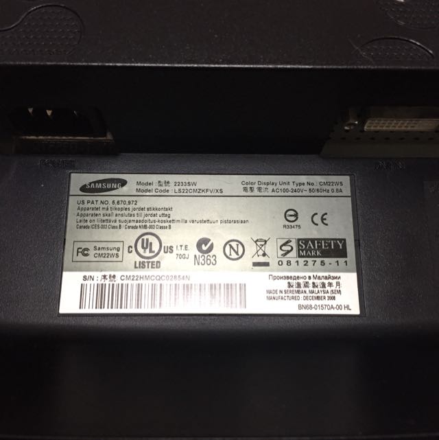 Samsung 2233sw, Computers & Tech, Laptops & Notebooks on Carousell