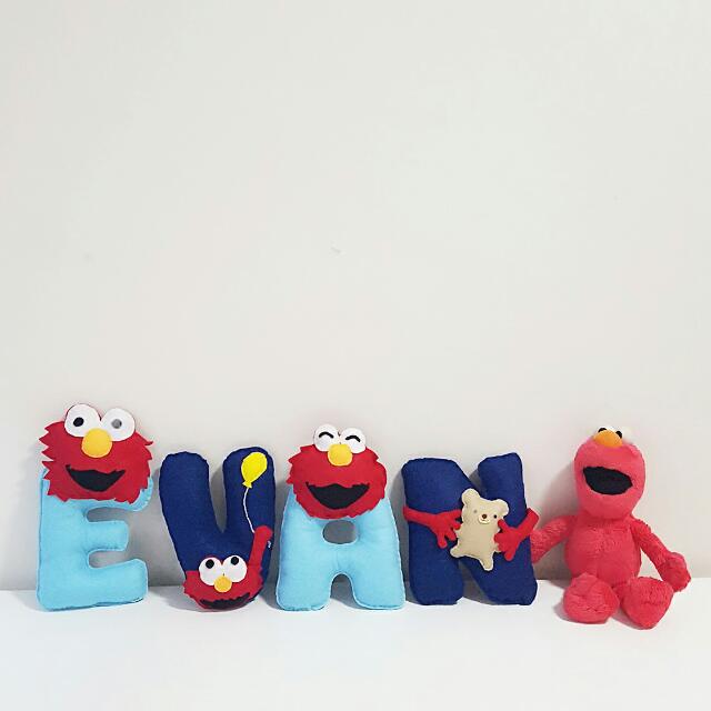 Sesame Street ELMO theme Customised Name Banner, Babies & Kids, Babies ...