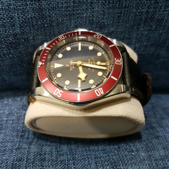 Tudor BlackBay Red Leather, Luxury, Watches on Carousell