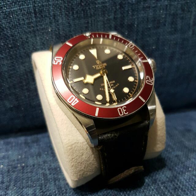 Tudor BlackBay Red Leather, Luxury, Watches on Carousell