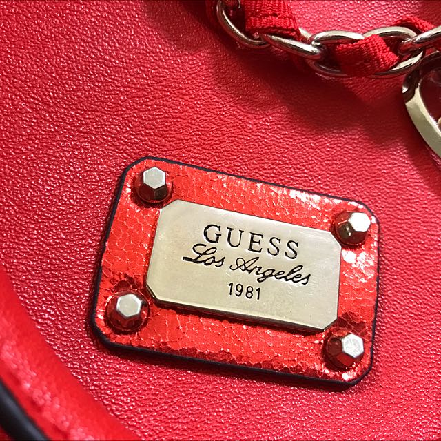 (pending) Authentic GUESS Red Bag, Women's Fashion, Bags & Wallets ...