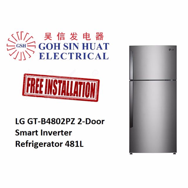 LG GT-B4802PZ 2-Door Smart Inverter Refrigerator 481L (Silver), TV ...