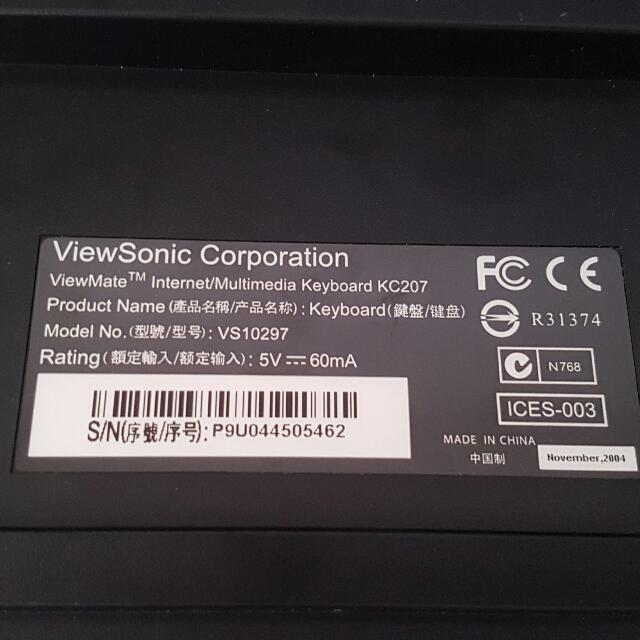 Viewsonic Internet Multimedia Keyboard KC207, Computers & Tech, Parts ...