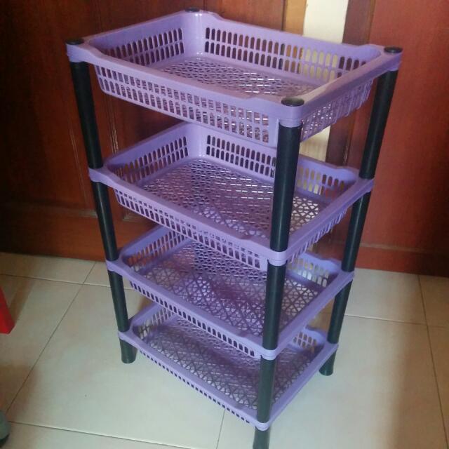 [Reserved] Plastic Rack - 4 Tier, Furniture & Home Living, Furniture ...