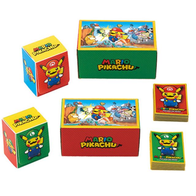 Pokemon Mario/Luigi x Pikachu Card Storage Box, Deck Box and Sleeves ...