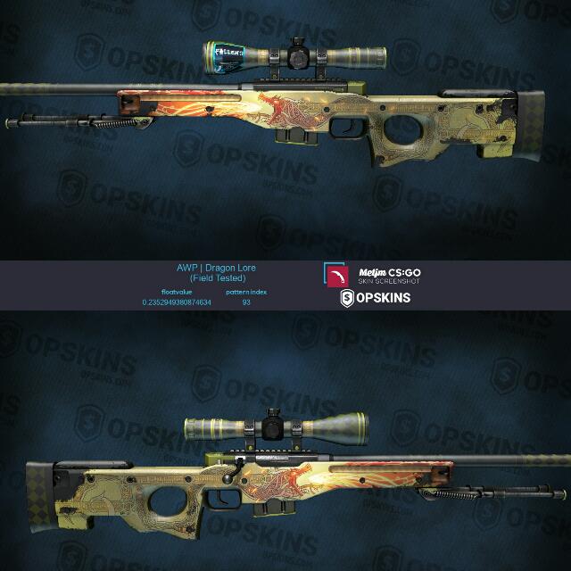 AWP Dragon Lore FT 0.23 FV, Video Gaming, Gaming Accessories, Game Gift ...