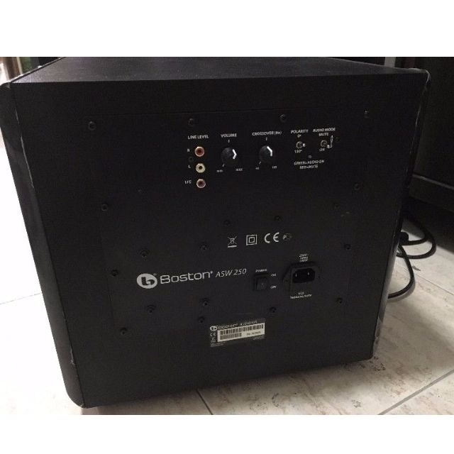 Boston Acoustics ASW250 250-Watts 10-Inch Down-Firing Powered Subwoofer ...