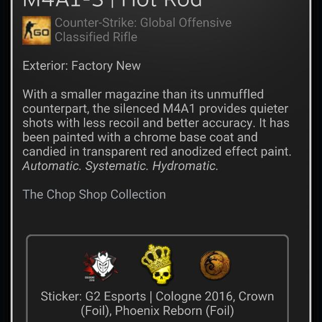 M4A1-S Hot Rod FN With Crown Foil Sticker, Hobbies & Toys, Toys & Games ...