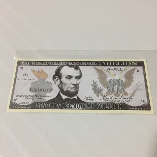 USA 1 Million Dollar Note - Novelty, Everything Else on Carousell