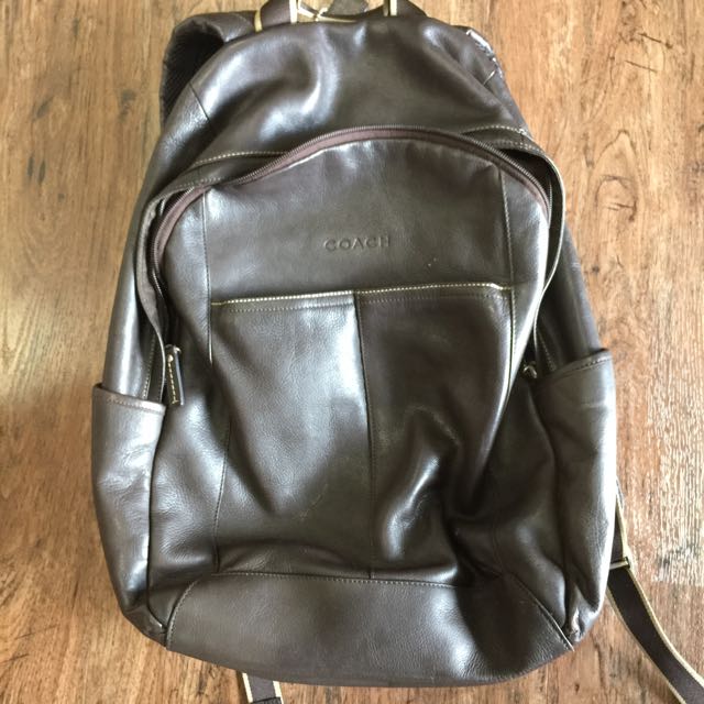 Genuine COACH Leather backpack / Haversack, Men's Fashion, Bags ...