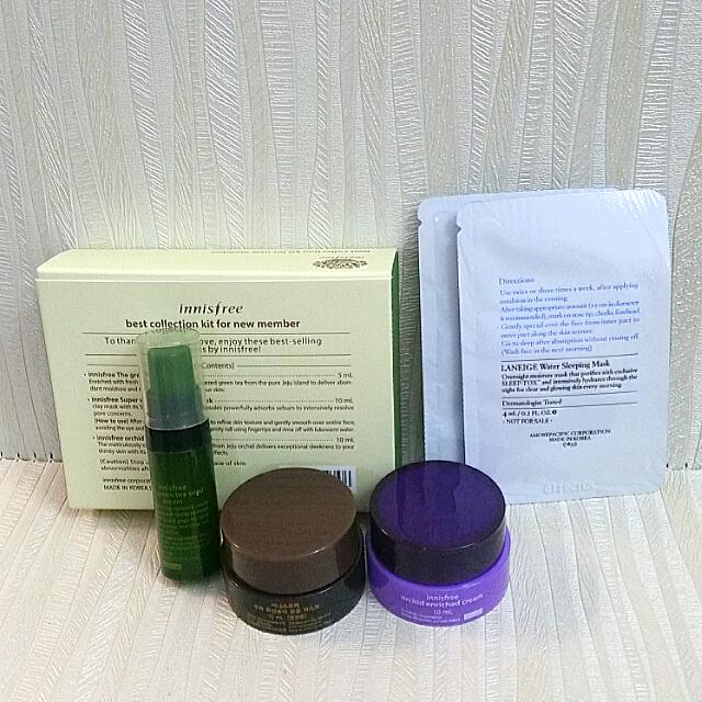 (Reserved) Innisfree Best Collection Trial Kit With Free Laneige Water ...