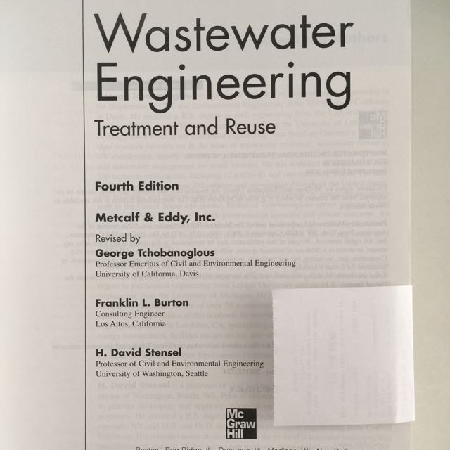 Wastewater Engineering-Treatment & Reuse, Hobbies & Toys, Books ...