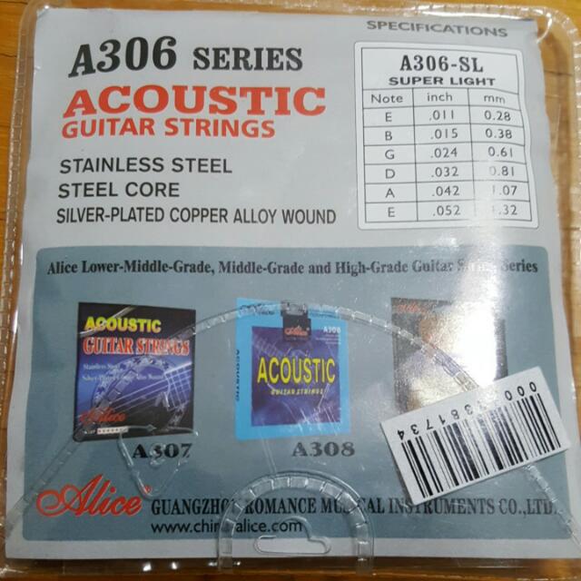 Alice Acoustic 6 String Set, Hobbies & Toys, Music & Media, Music ...