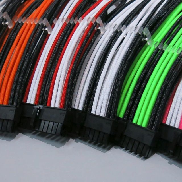 Premium PET High Density Sleeved PSU Cables (Full Kit) Heatshrinkless ...
