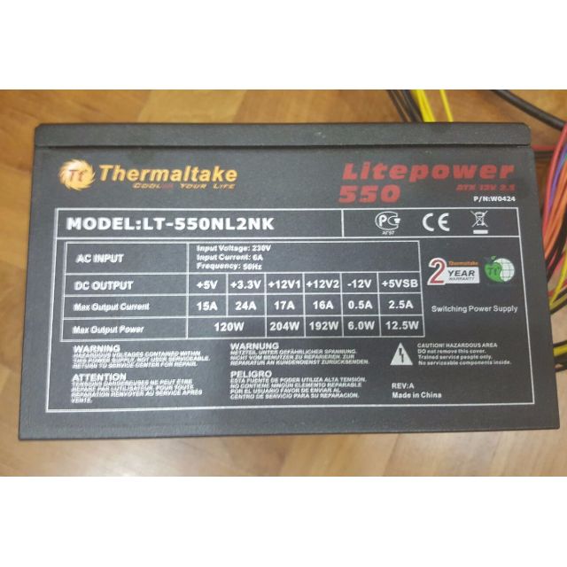 Thermaltake Litepower 550 PSU, Computers & Tech, Parts & Accessories ...