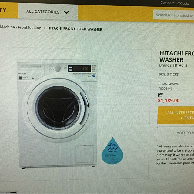 [New] Hitachi Front Load Washing Machine, TV & Home Appliances, Washing ...
