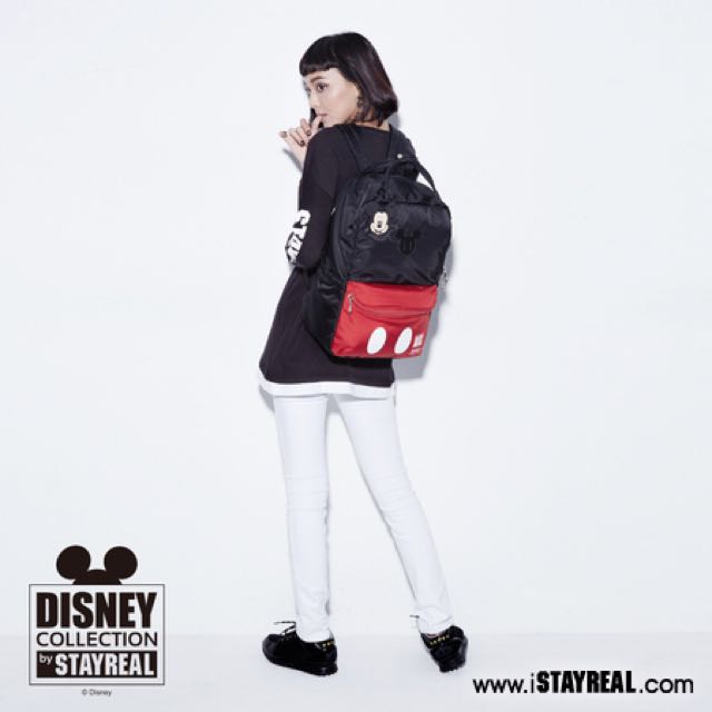 STAYREAL Disney Mickey backpack 米奇變身大嘴後背包 (無版型/黑色), Women's Fashion ...