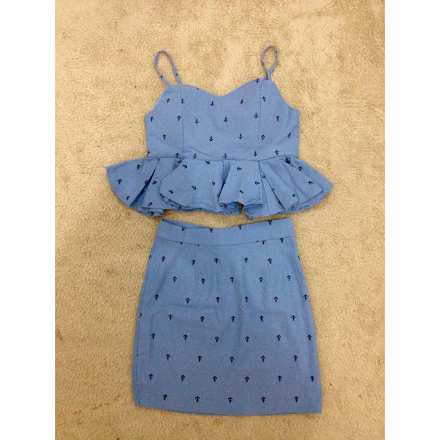 Terno Crop Top & Mini Skirt, Women's Fashion, Bottoms, Skirts on Carousell