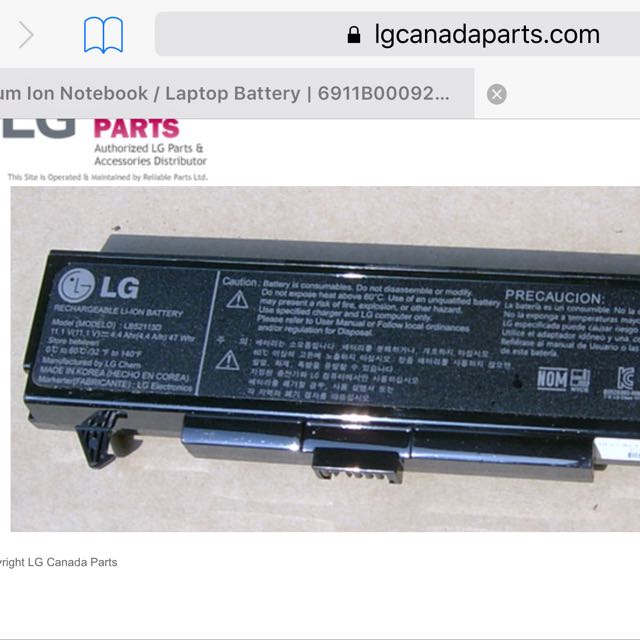 LG lithium ion Laptop battery, Computers & Tech, Parts & Accessories ...