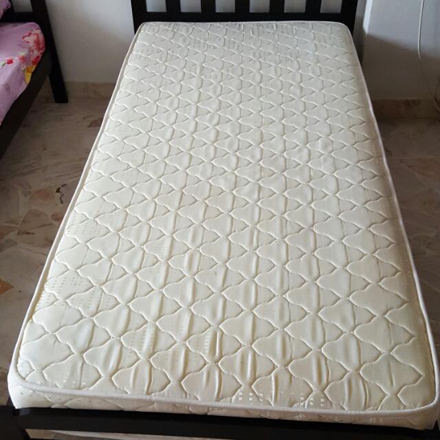 Used Single Bed Frame & Mattress, Furniture & Home Living, Furniture ...