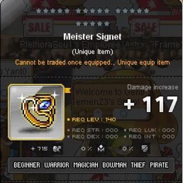 Maplesea Meister Unique Signet, Video Gaming, Gaming Accessories, Game ...