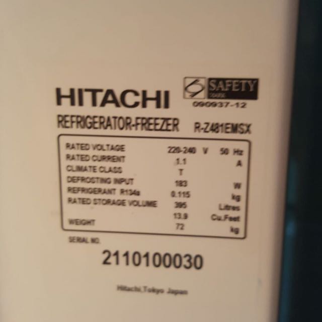 SALE!! Hitachi 2-door Fridge (R-Z481EMSX), TV & Home Appliances ...