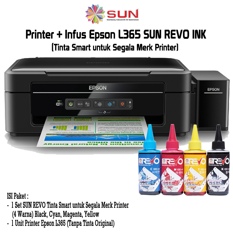 PRINTER EPSON L365 + Infus SUN REVO Ink 100ml #Ink Jet, Elektronik ...