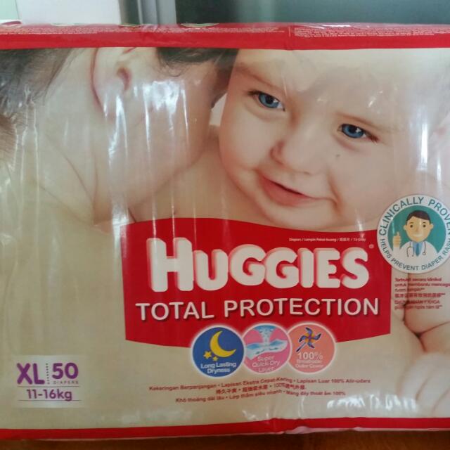 Huggies Total Protection Diapers XL50, Babies & Kids, Babies & Kids ...