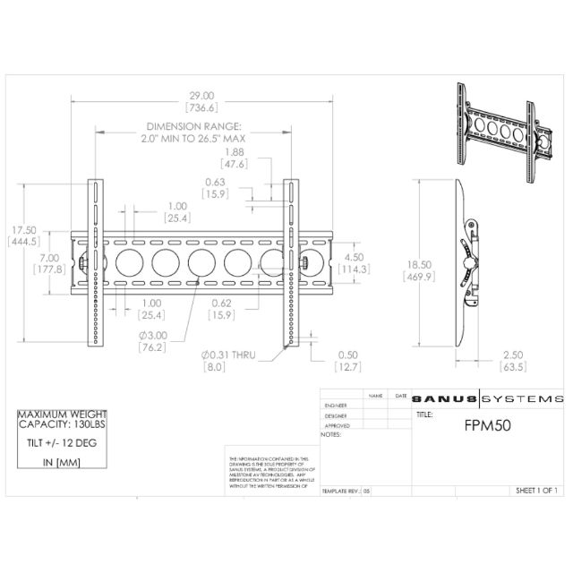 VUEPOINT Tilting Wall Mount FPM50b-07 for Plasma, LED & LCD TV, TV ...