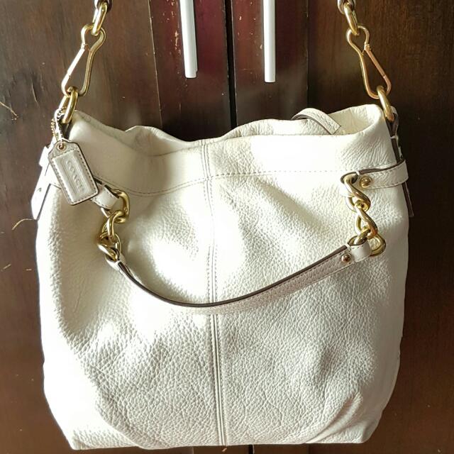 COACH White Leather Bag, Women's Fashion, Bags & Wallets, Cross-body ...