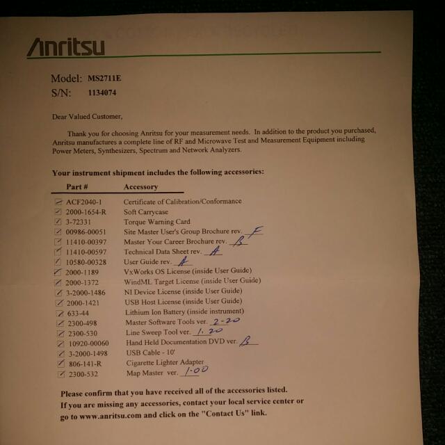 Anritsu Spectrum Master MS2711E, Computers & Tech, Parts & Accessories ...