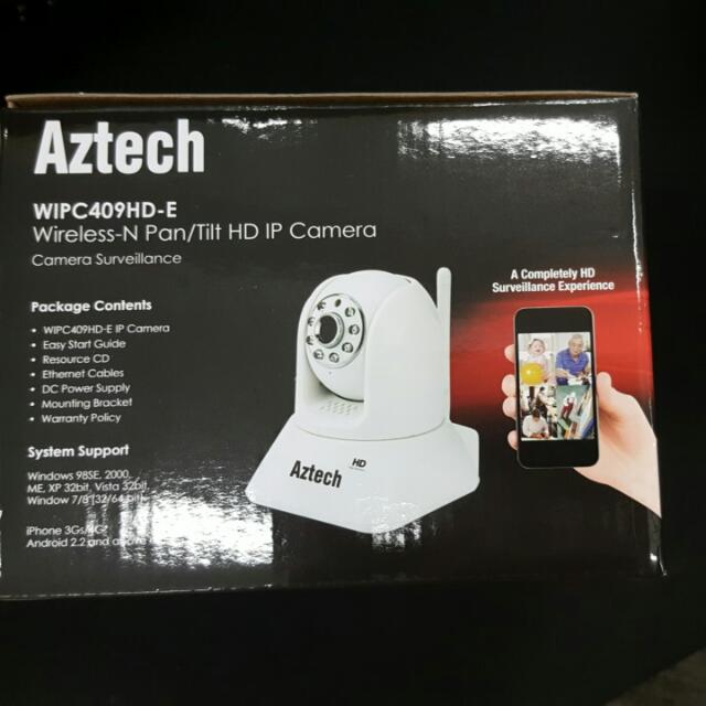 BRAND NEW! Aztech Wireless-N Pan/Tilt HD IP Camera, Furniture & Home ...
