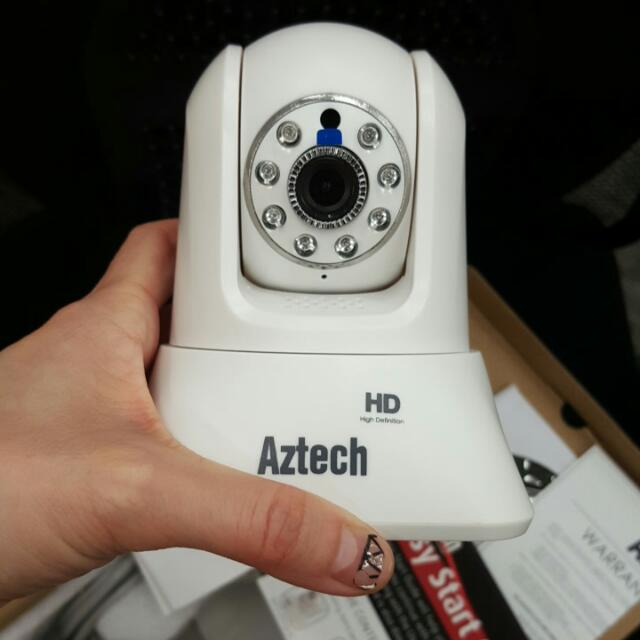 BRAND NEW! Aztech Wireless-N Pan/Tilt HD IP Camera, Furniture & Home ...
