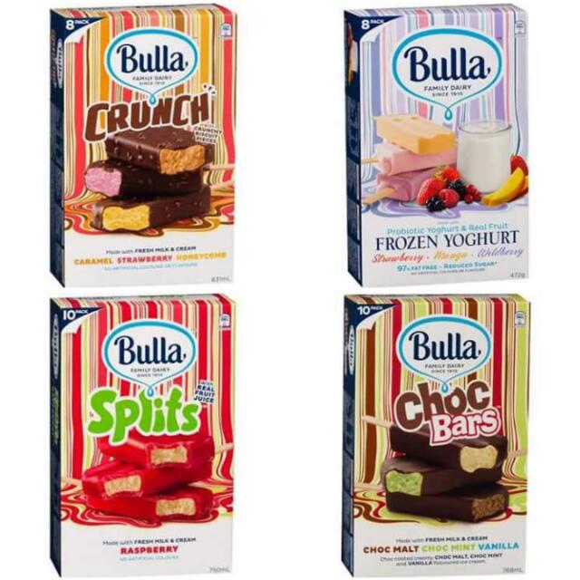 Bulla Ice Cream Bars, Food & Drinks, Homemade Bakes on Carousell