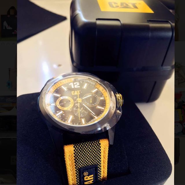 Men's Yellow Caterpillar CAT Big Twist Chronograph, Men's Fashion ...