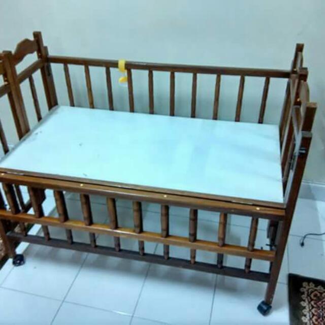 Wooden Baby Bed With Wheel, Babies & Kids, Baby Nursery & Kids ...