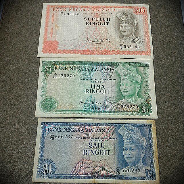 Malaysia Old Series Banknotes $10,$5,$1, Hobbies & Toys, Memorabilia ...