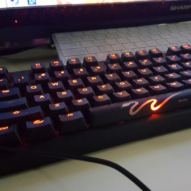 Ducky Shine 3 Red LED Blue Switches. Mechanical Keyboard! Year Of The ...