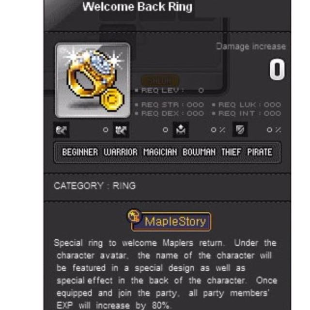 Maplesea Welcome Back Ring (wbr), Video Gaming, Video Game Consoles ...