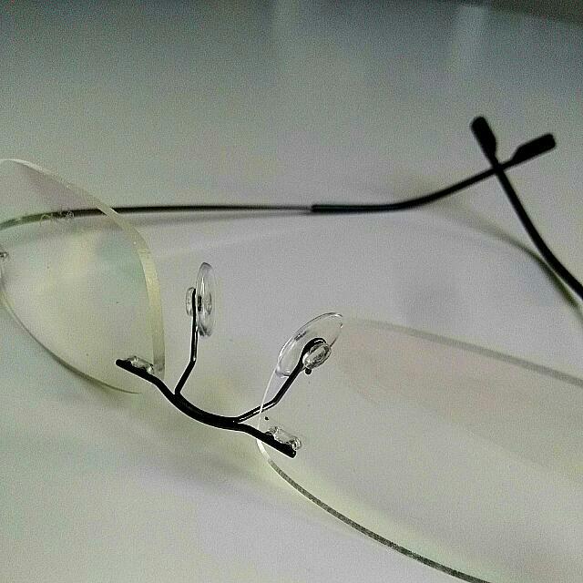 Frameless Spectacles Eyeglasses Eye Glasses Titanium Gun-Metal Grey ...