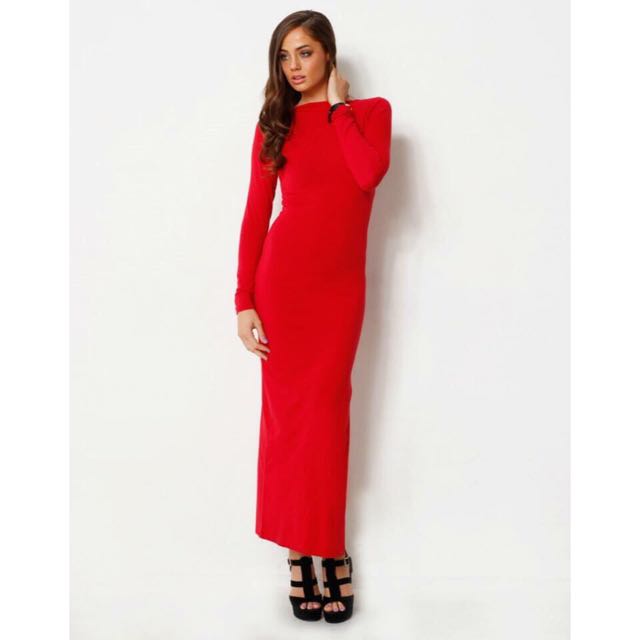 Supre Red Full sleeve Dress, Women's Fashion, Tops, Sleeveless on Carousell